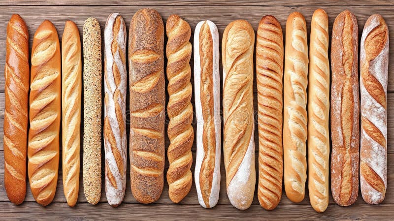 Golden Crust Artisan Breads Rustic Bakery Collection Stock Photos ...