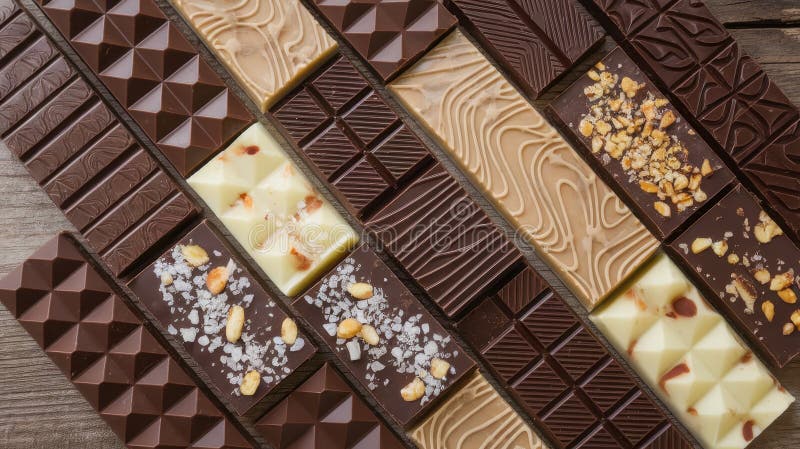 An Array of Assorted Chocolate Bars Featuring Dark, Milk, and White ...