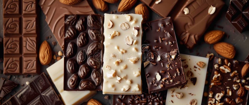 An Array of Assorted Chocolate Bars, Including White, Milk, and Dark ...