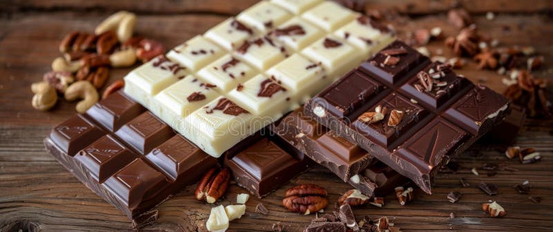An Array of Assorted Chocolate Bars, Including White, Milk, and Dark ...