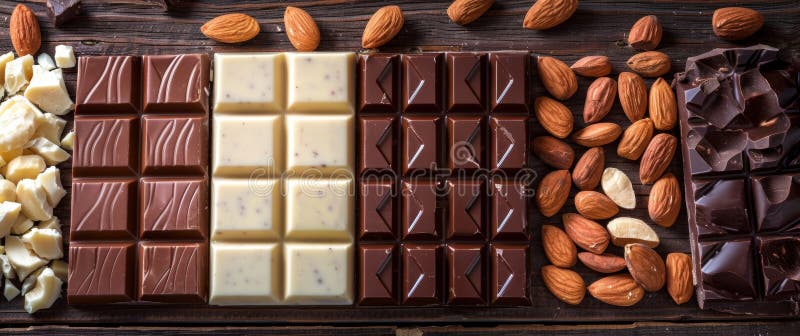 An Array of Assorted Chocolate Bars, Including White, Milk, and Dark ...