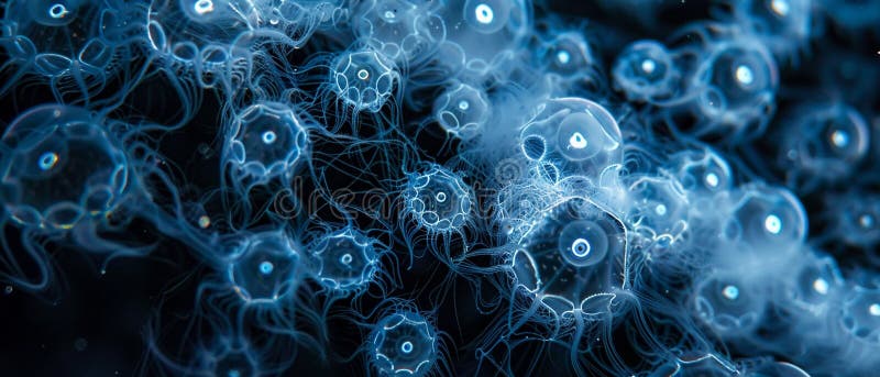 An Array of Bioluminescent Organisms Forming Intricate Patterns ...