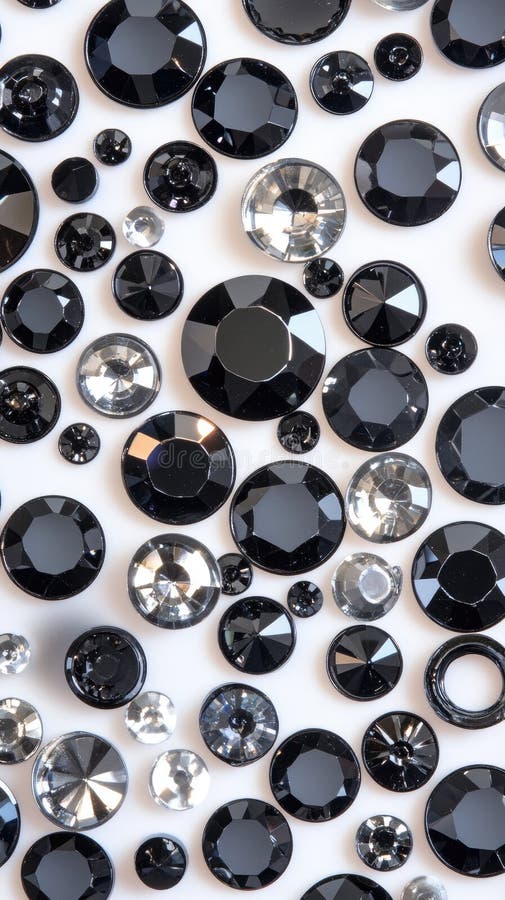 An Array of Black Diamonds and Rhinestones is Elegantly Displayed ...