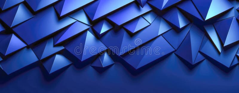 Array of Blue Triangles Creating 3D Effect, Showcasing Different Shades ...