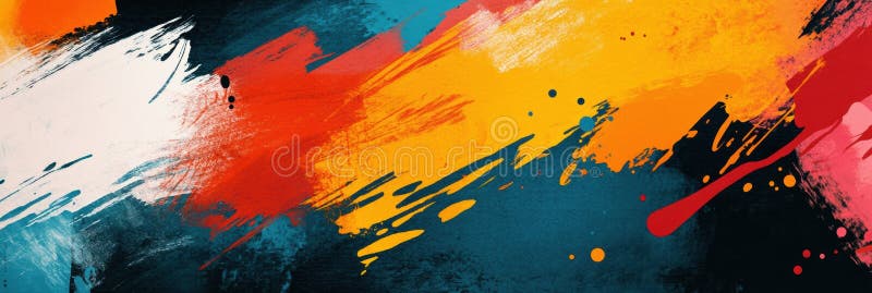 An Array of Bold Paint Strokes and Geometric Shapes Blend Together ...