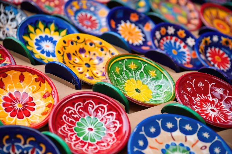 Array Brightly Painted Ceramic Plates Stock Photos - Free & Royalty ...