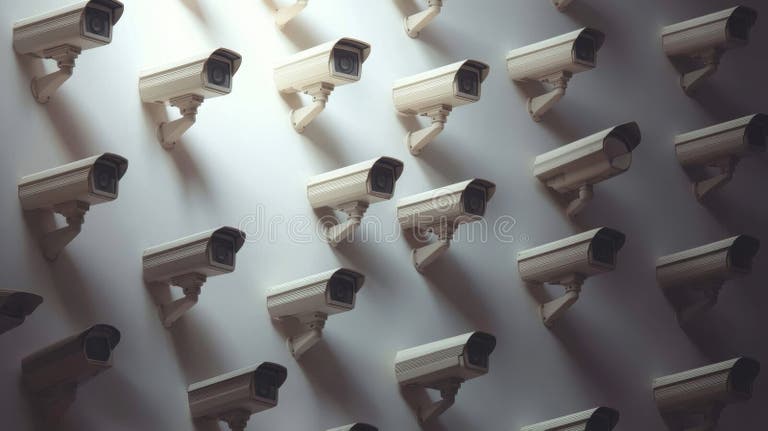 An Array of CCTV Security Cameras Supplying Information on Modern ...