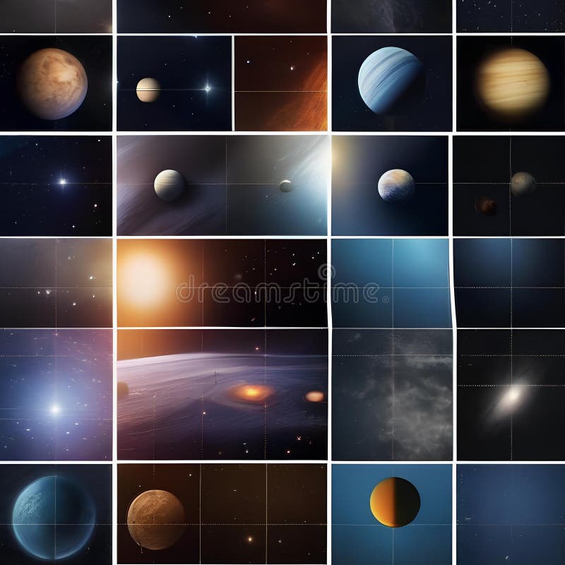 Array of Celestial Bodies Like Planets and Stars in Outer Space2 Stock ...