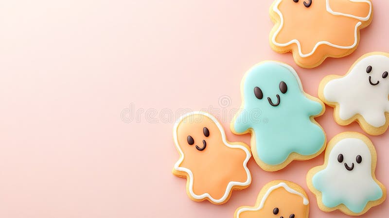 Pastel Ghost Shaped Sugar Cookies Stock Illustrations – 14 Pastel Ghost ...