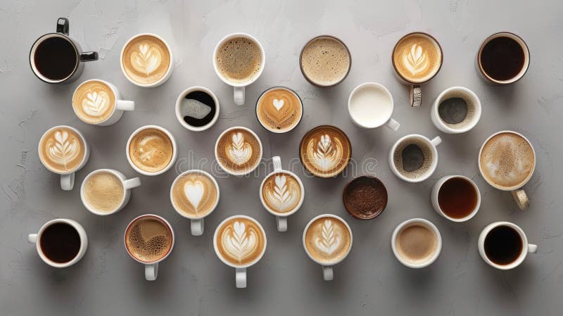 An Array of Coffee Variations.AI Generated Image Stock Photo - Image of ...