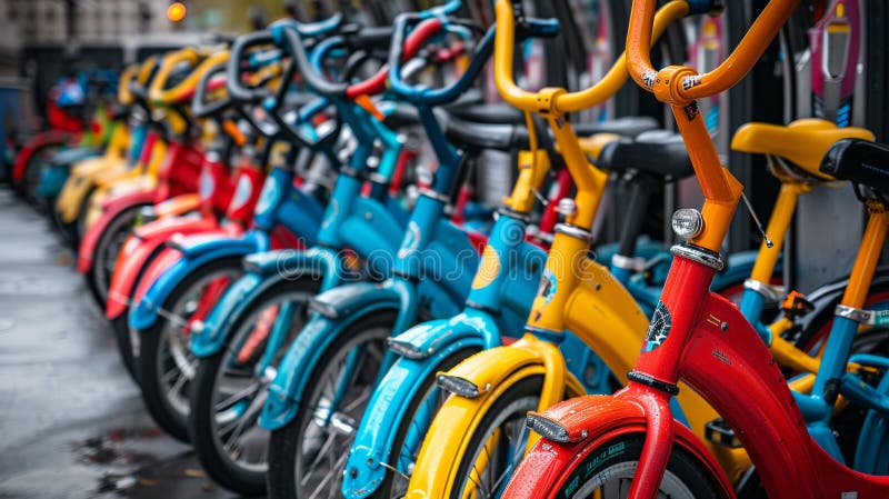 Colorful bicycles and hats stock photo. Image of travel - 32841894