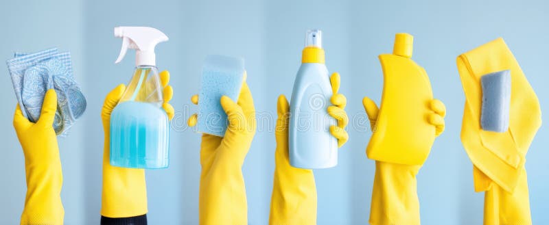 The Array of Colorful Cleaning Supplies for a Sparkling Home.AI ...