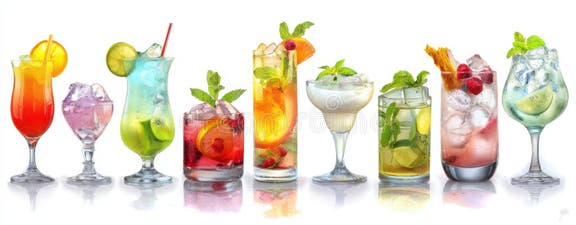 The Array of Colorful Cocktails Showcasing Refreshing Summer Beverages ...