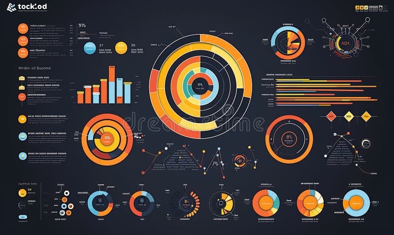 An Array of Colorful Infographics Displaying Various Data ...