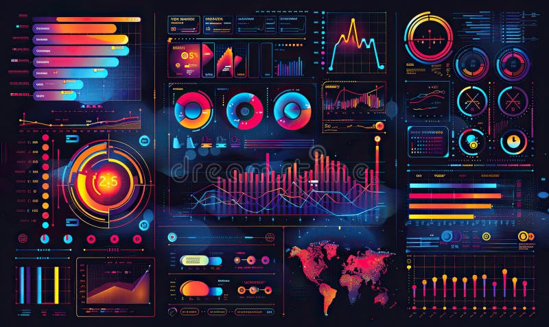 An Array of Colorful Infographics Displaying Various Data ...