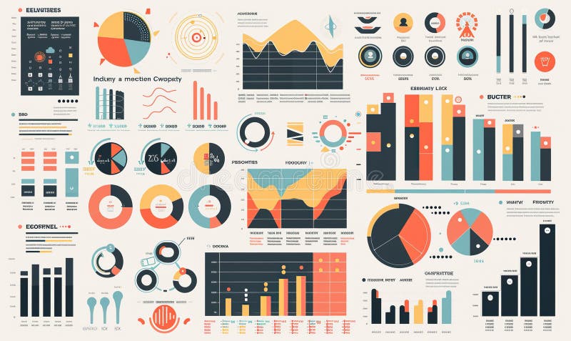 An Array of Colorful Infographics Displaying Various Data ...