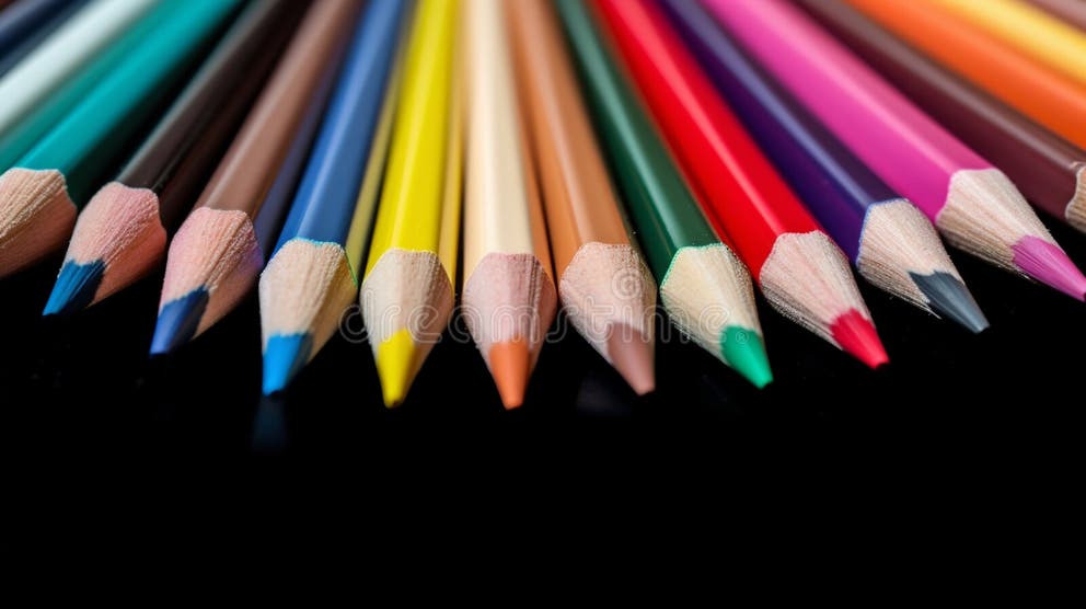 Array of Colorful Pencils. Generative Ai Stock Illustration ...