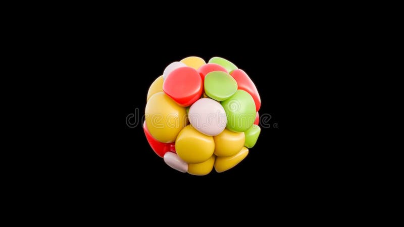 An Array of Colorful Spherical Candy Clusters Set Against a Black ...