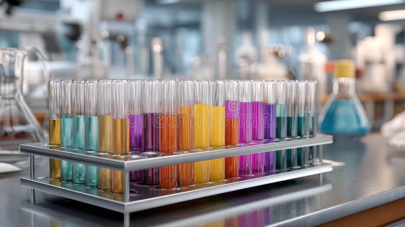 An Array of Colorful Test Tubes Representing the Future of Medicine and ...