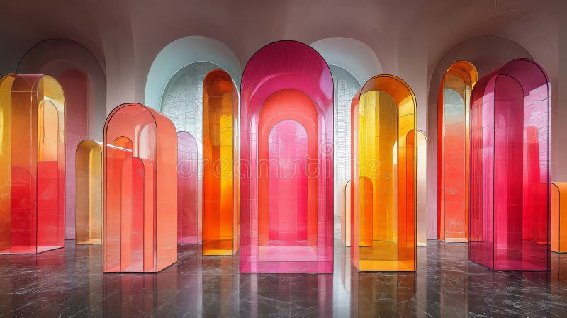 An Array of Colorful, Translucent Arches in Different Sizes and Shades ...