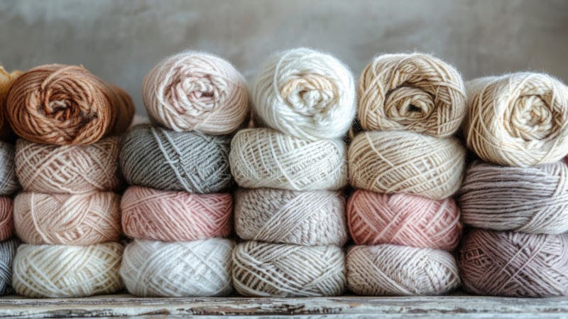 Array of Colorful Yarn Skeins Arranged Neatly Stock Photo - Image of ...