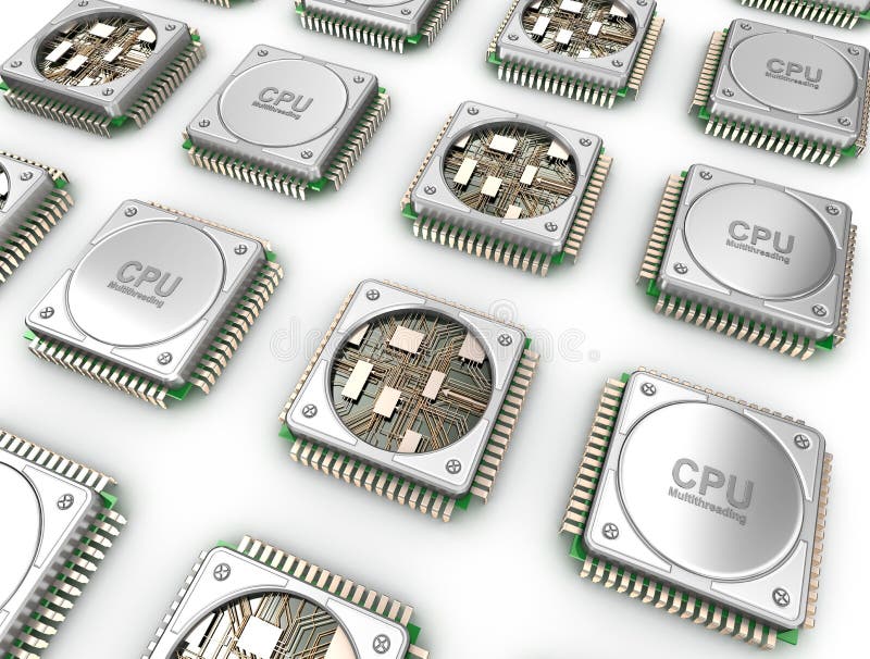 Array of CPU S . Central Processor Units Stock Illustration ...