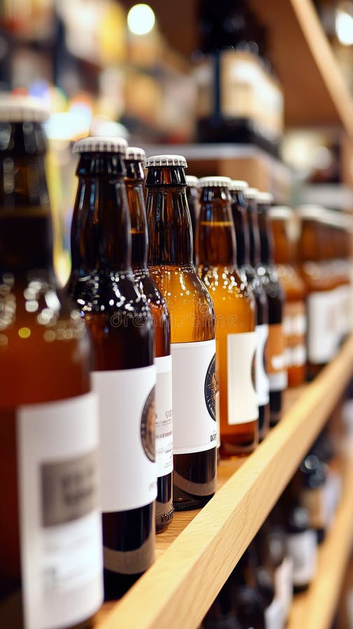 Array of Craft Beers with Unique Labels Captured in Artistic Detail ...