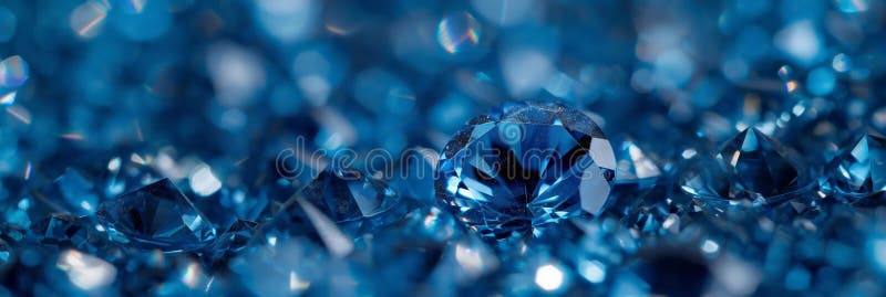 Array of Cut Blue Gemstones Sparkle Amidst Soft Lighting, with a ...