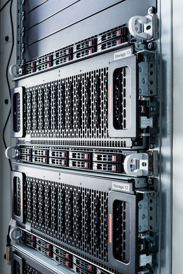 Array of Data Storage Hard Drives in Internet Data Center Stock Image ...