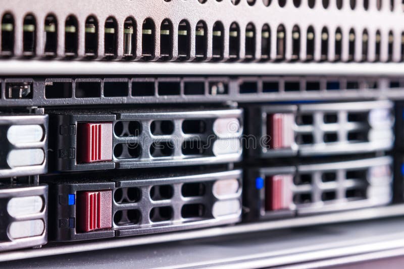 Array of Data Storage Hard Drives in Internet Data Center Stock Photo ...