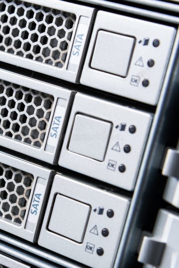 Array of Data Storage Hard Drives in Internet Data Center Stock Image ...