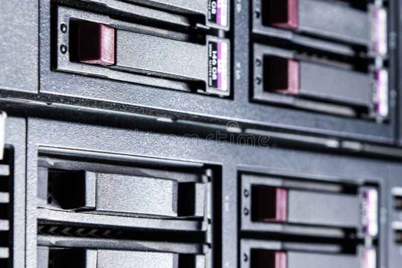 Array of Data Storage Hard Drives in Internet Data Center Stock Image ...