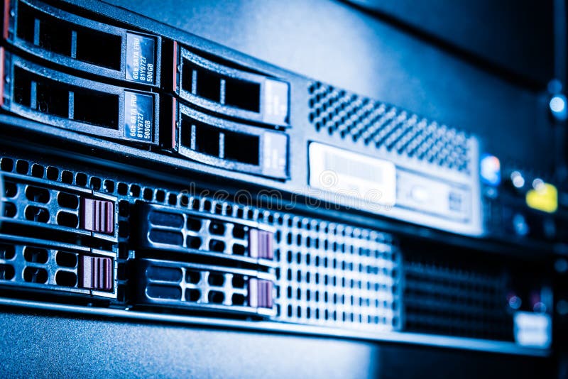 Array of Data Storage Hard Drives in Internet Data Center Stock Photo ...