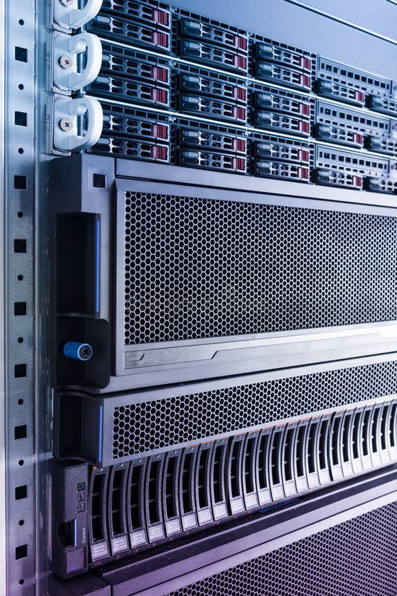 Array of Data Storage Hard Drives in Internet Data Center Stock Image ...