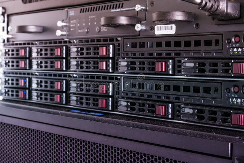 Array of Data Storage Hard Drives in Internet Data Center Stock Image ...