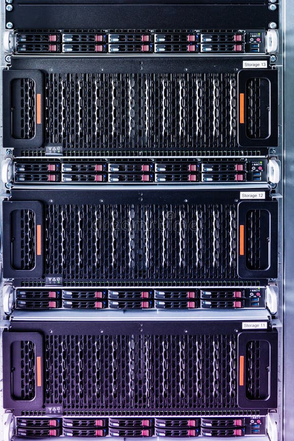 Array of Data Storage Hard Drives in Internet Data Center Stock Image ...