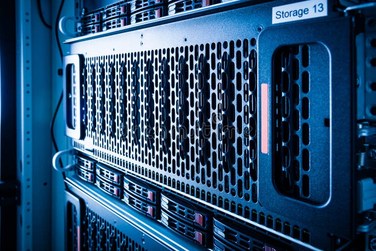 Array of Data Storage Hard Drives in Internet Data Center Stock Image ...