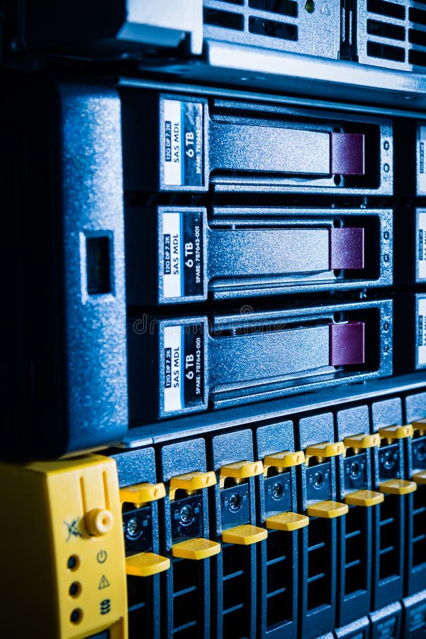 Array of Data Storage Hard Drives in Internet Data Center Stock Image ...