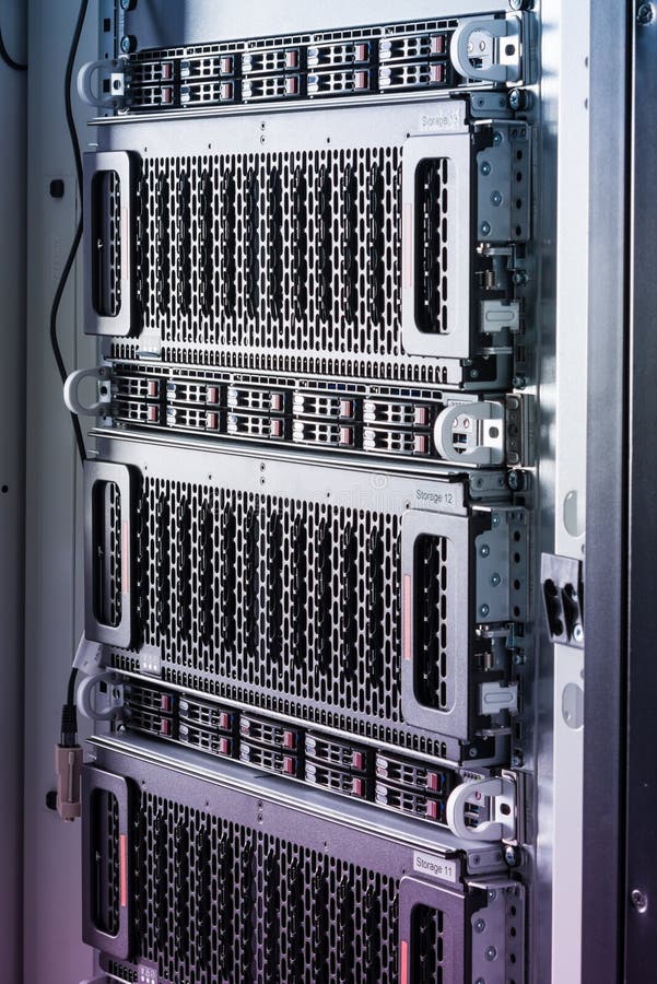 Array of Data Storage Hard Drives in Internet Data Center Stock Photo ...