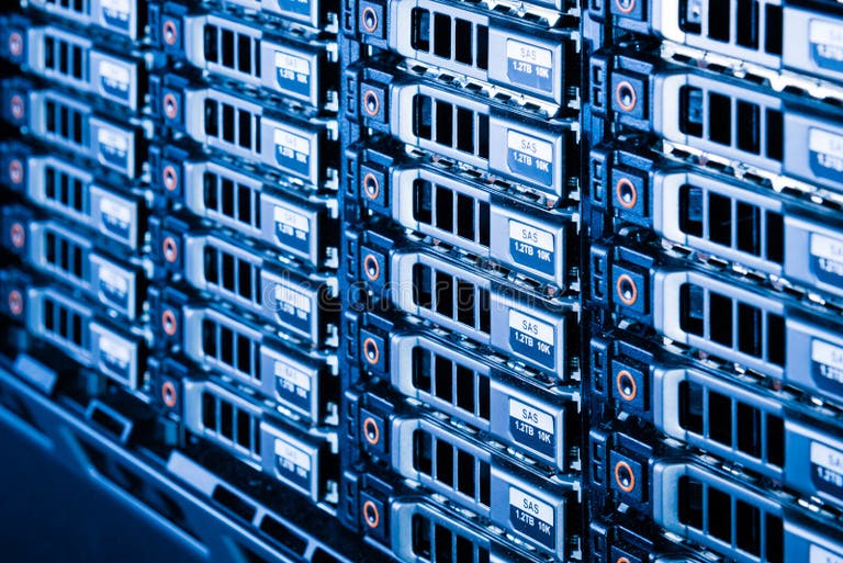 Array of Data Storage Hard Drives in Internet Data Center Stock Image ...