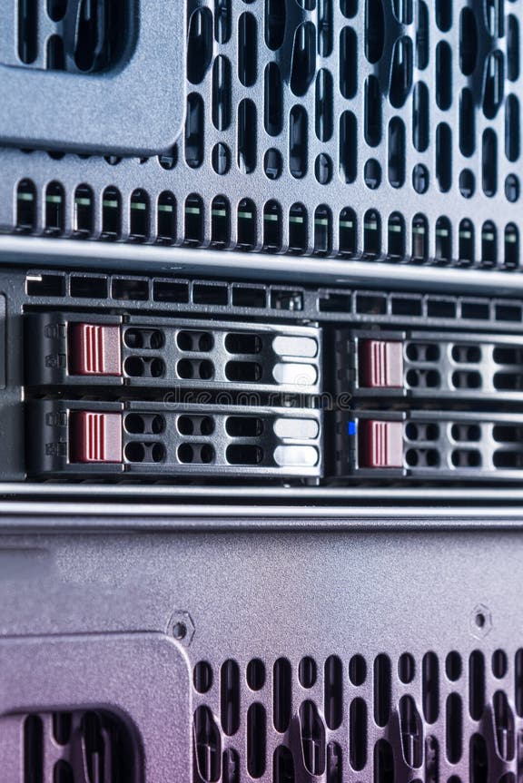 Array of Data Storage Hard Drives in Internet Data Center Stock Photo ...