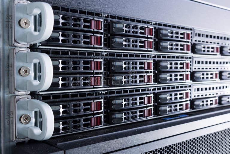 Array of Data Storage Hard Drives in Internet Data Center Stock Image ...