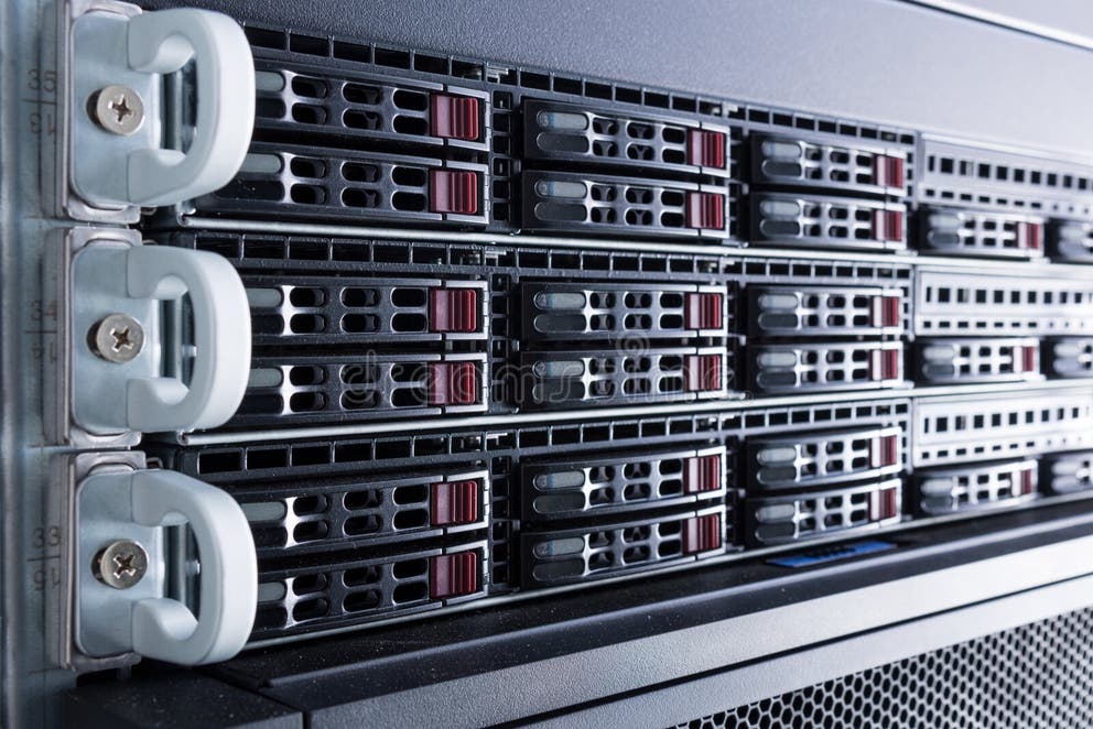 Array of Data Storage Hard Drives in Internet Data Center Stock Image ...