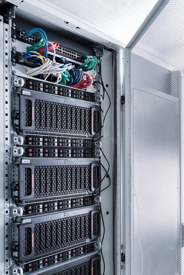 Array of Data Storage Hard Drives in Internet Data Center Stock Photo ...