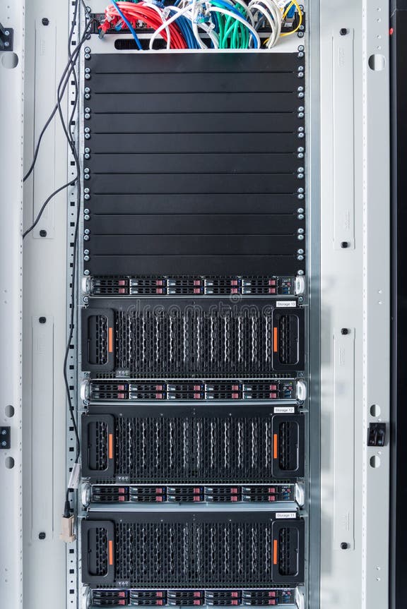 Array of Data Storage Hard Drives in Internet Data Center Stock Image ...