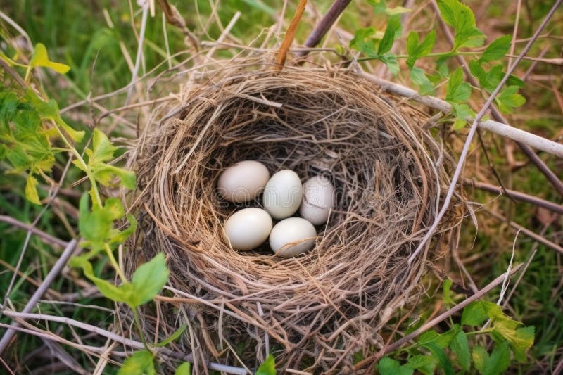 An Array of Different Birds Nests Nestled in Bushes Stock Image - Image ...