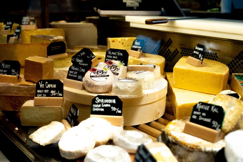 Array of Different Cheeses with Pricing Tags Attached Editorial Stock ...