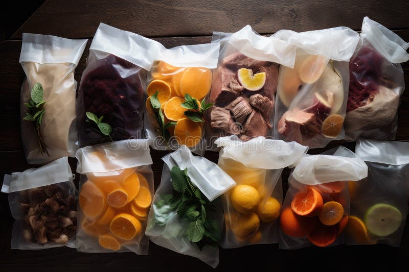 An Array of Different Ingredients, Ready To Be Slow-cooked in Sous-vide ...