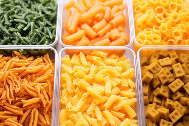 An Array of Differently Shaped Pasta in Containers Stock Photo - Image ...