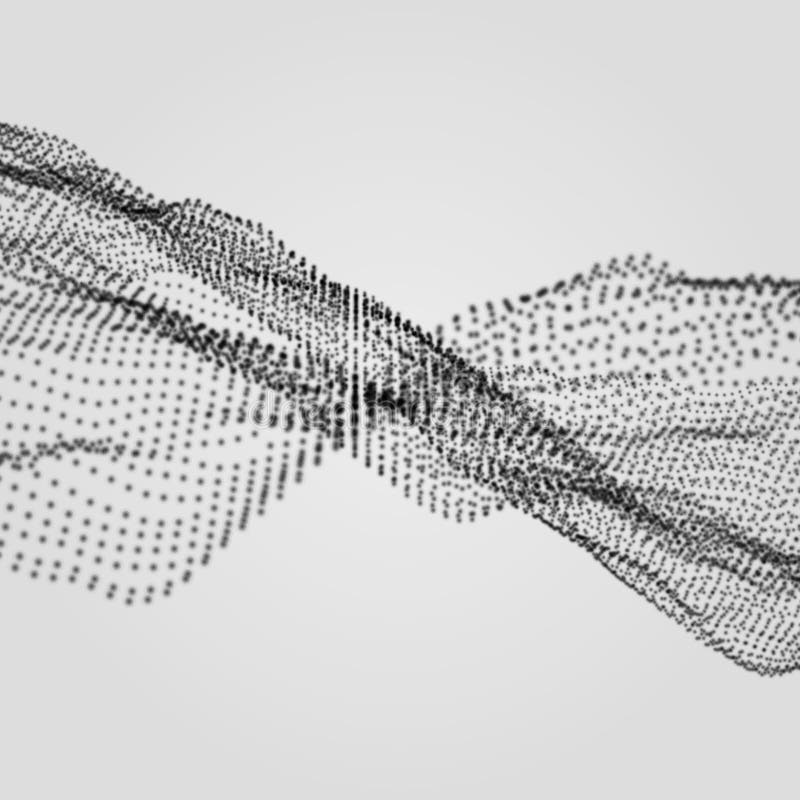 Array with Dynamic Emitted Particles. Flowing Particle Waves Stock Vector - Illustration of ...